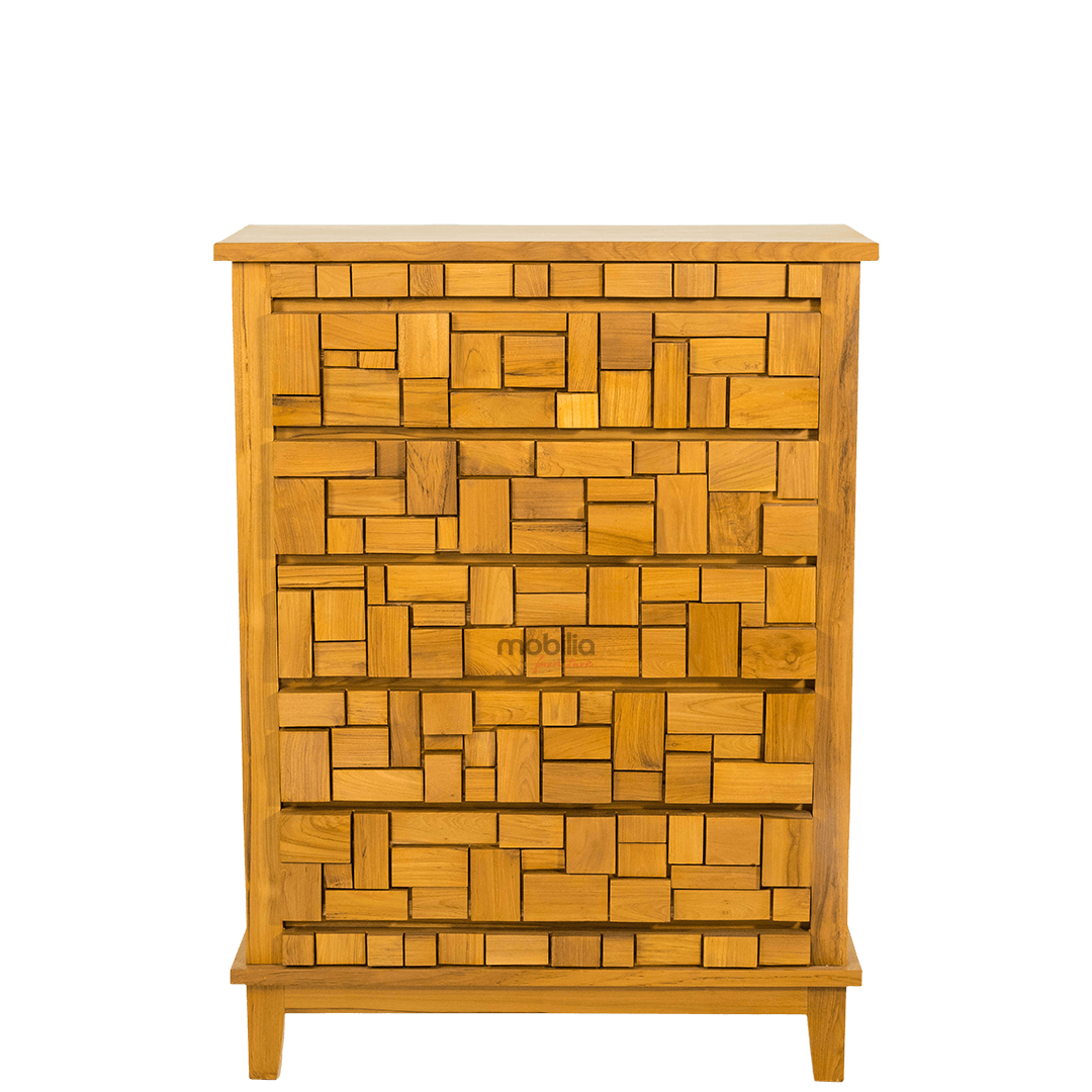 Sirius Rectangular Chest of Drawers with Cube Design | Mobilia