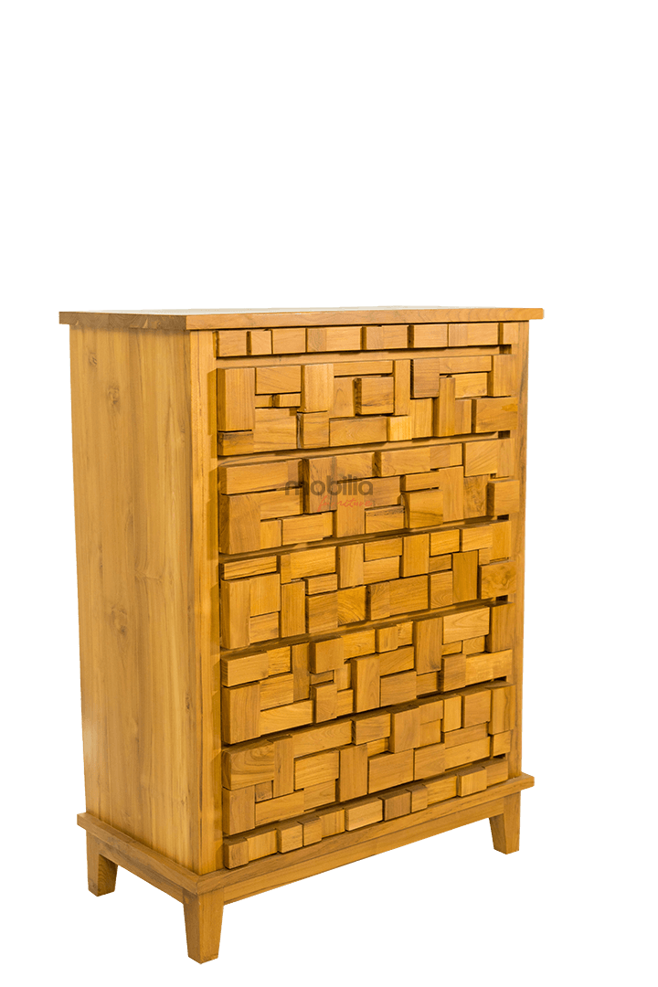 Sirius Rectangular Chest of Drawers with Cube Design | Mobilia