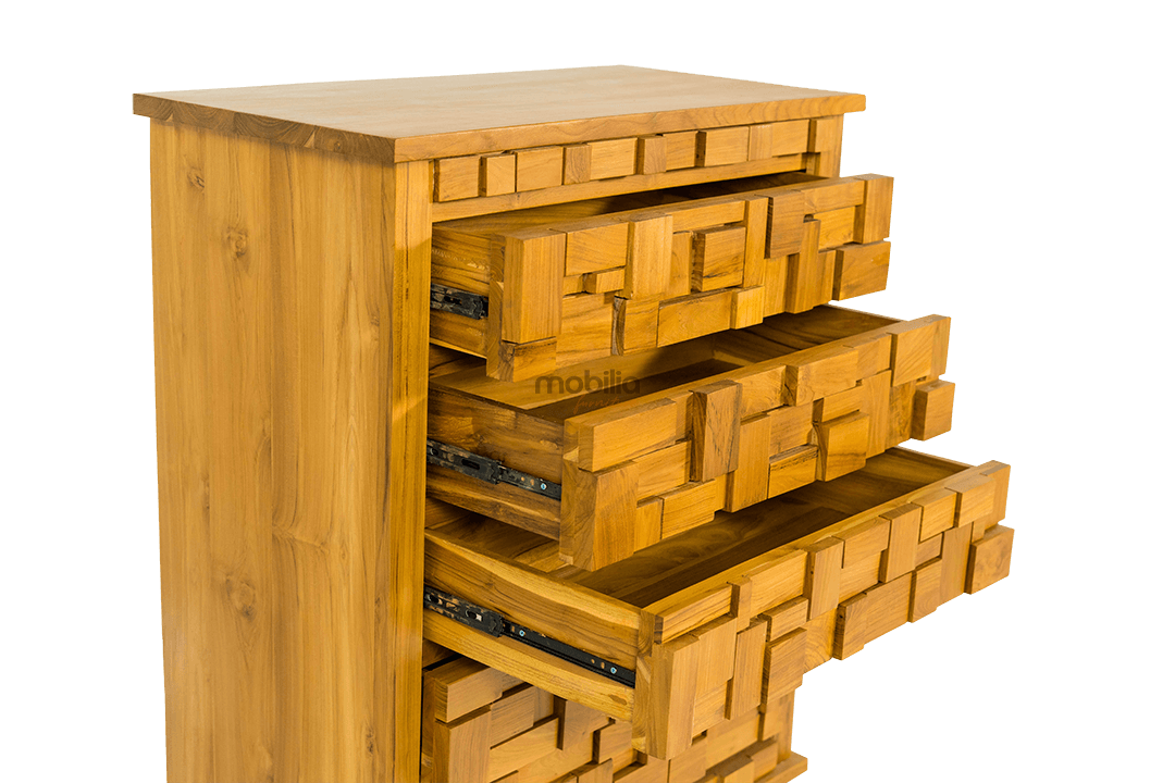 Sirius Rectangular Chest of Drawers with Cube Design | Mobilia