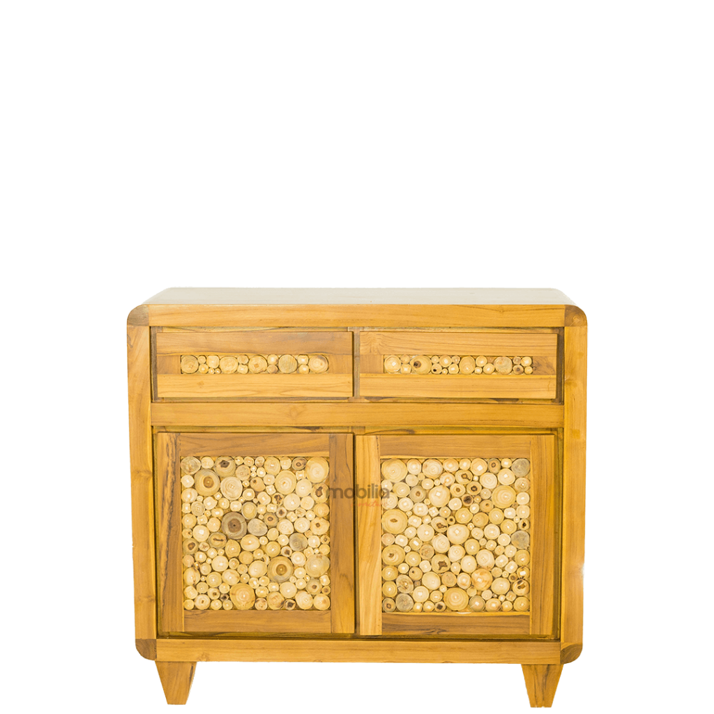 Luna Rectangular Chest of Drawers with Curved Edge Coin Design | Mobilia