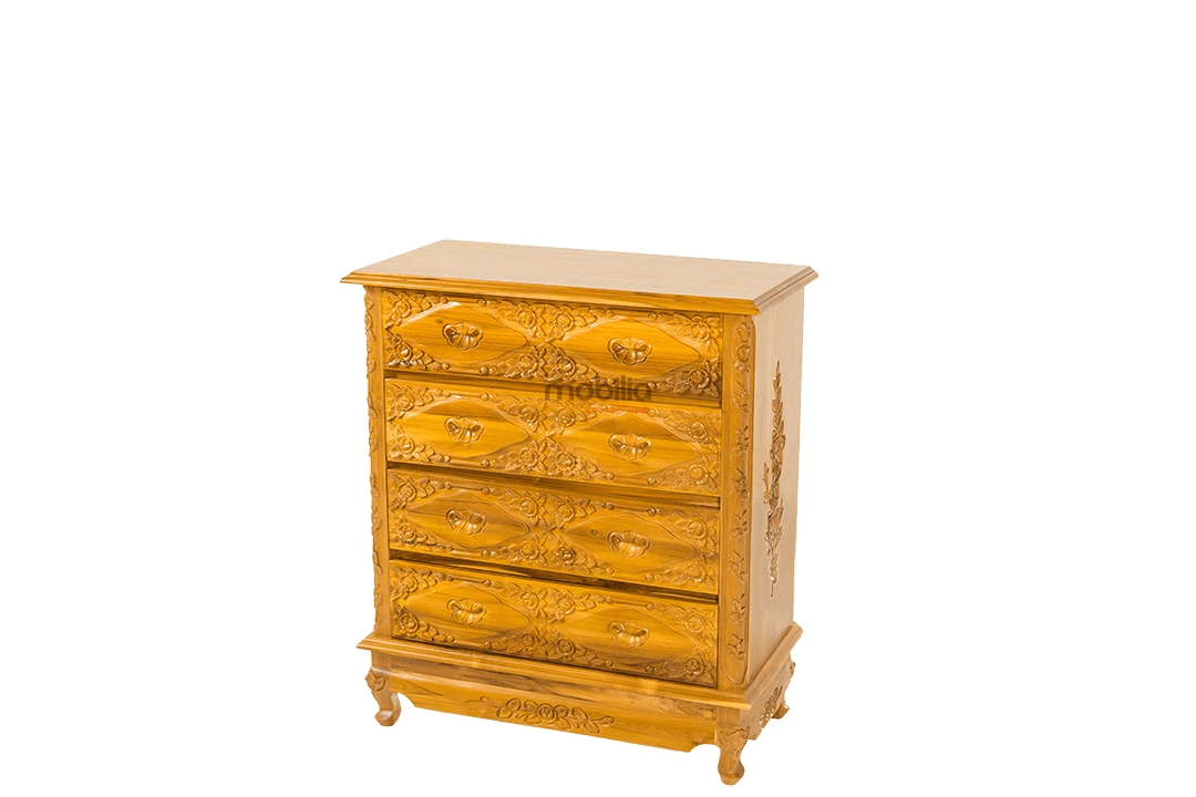Aquila 90cm Wide Rectangular Chest of Drawers with Flower Design | Mobilia