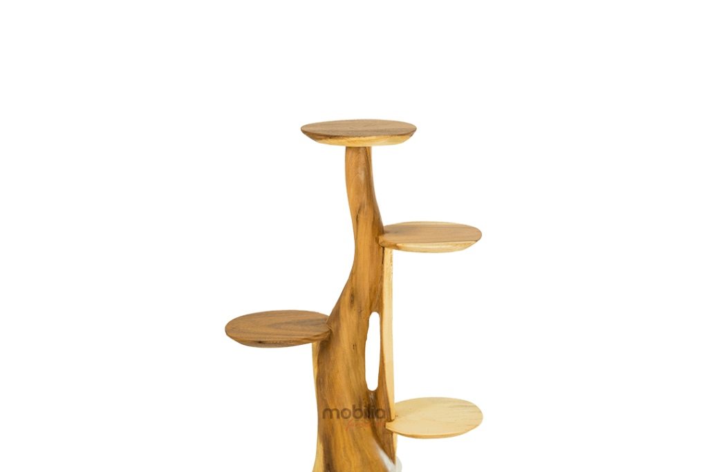 Trezia 100cm Tall Tree Shelf with Plates Design | Mobilia