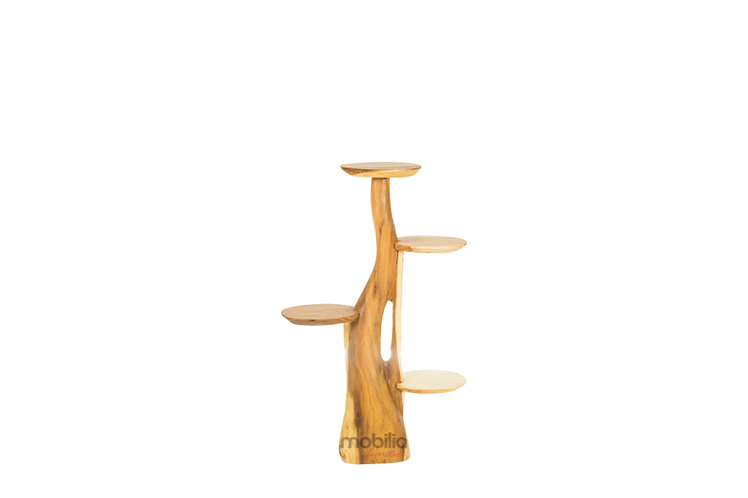 Trezia 100cm Tall Tree Shelf with Plates Design | Mobilia
