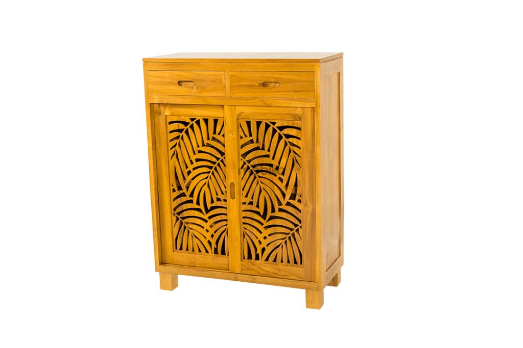 Luxara 90cm Wide Rectangular Shoe Rack with Leaves Design | Mobilia