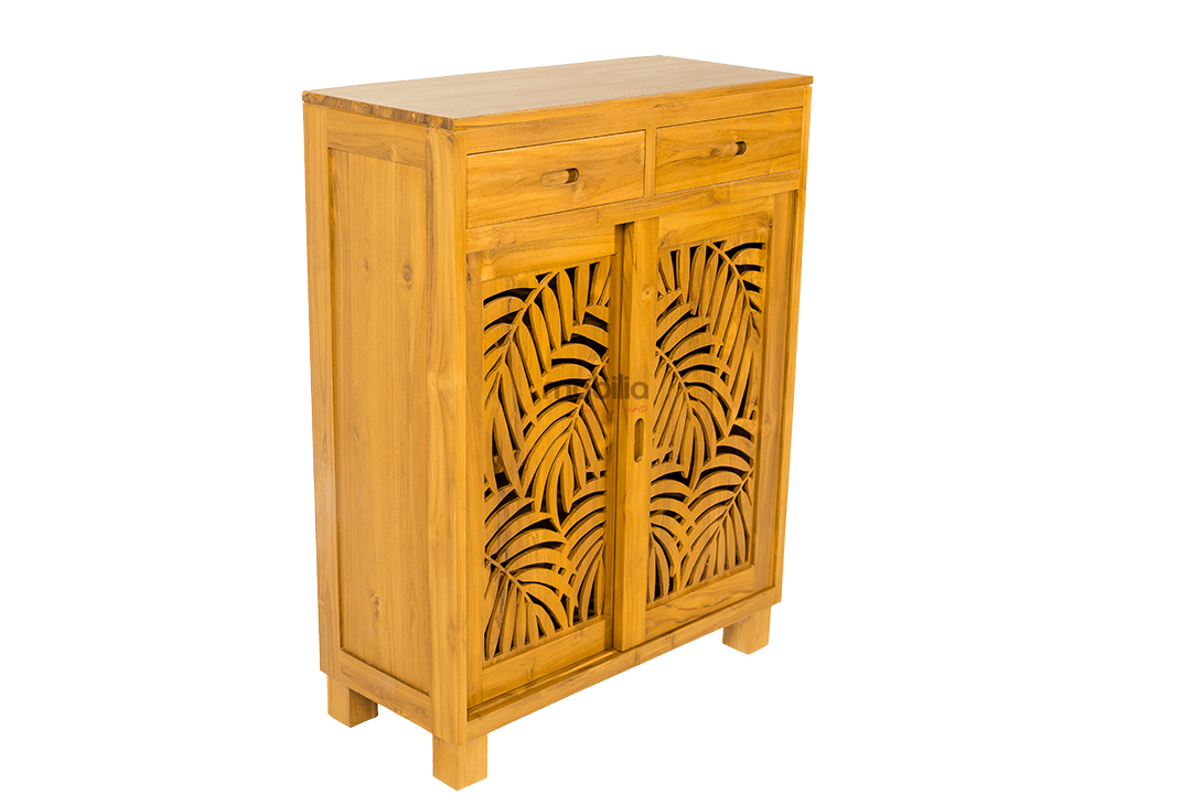 Luxara 90cm Wide Rectangular Shoe Rack with Leaves Design | Mobilia