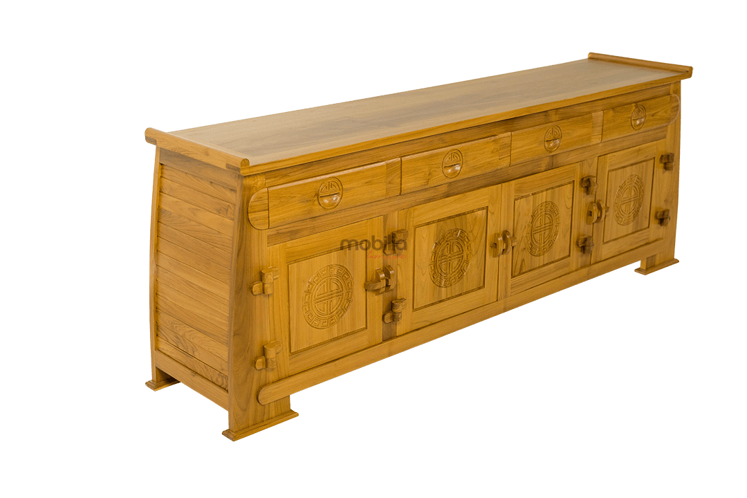 Lavender 200cm Wide Rectangular Bahut with Honk Kong Design | Mobilia