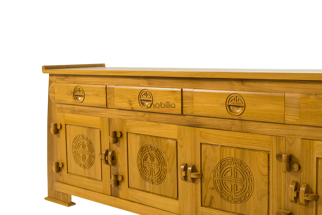 Lavender 200cm Wide Rectangular Bahut with Honk Kong Design | Mobilia