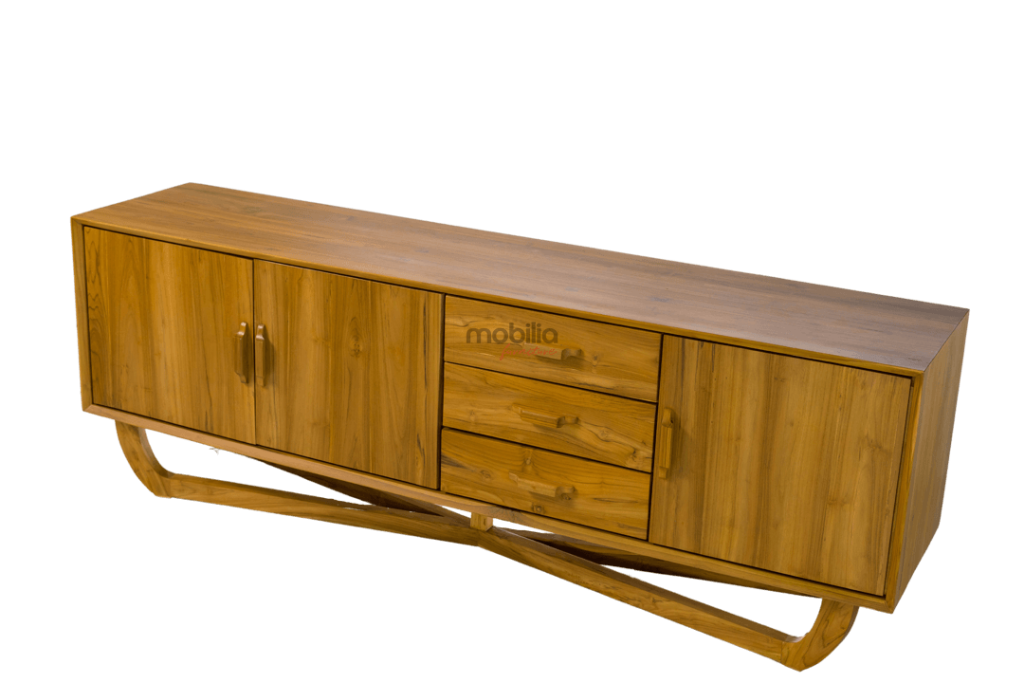 Rome Rectangular TV Unit with Crossed Legs Design | Mobilia