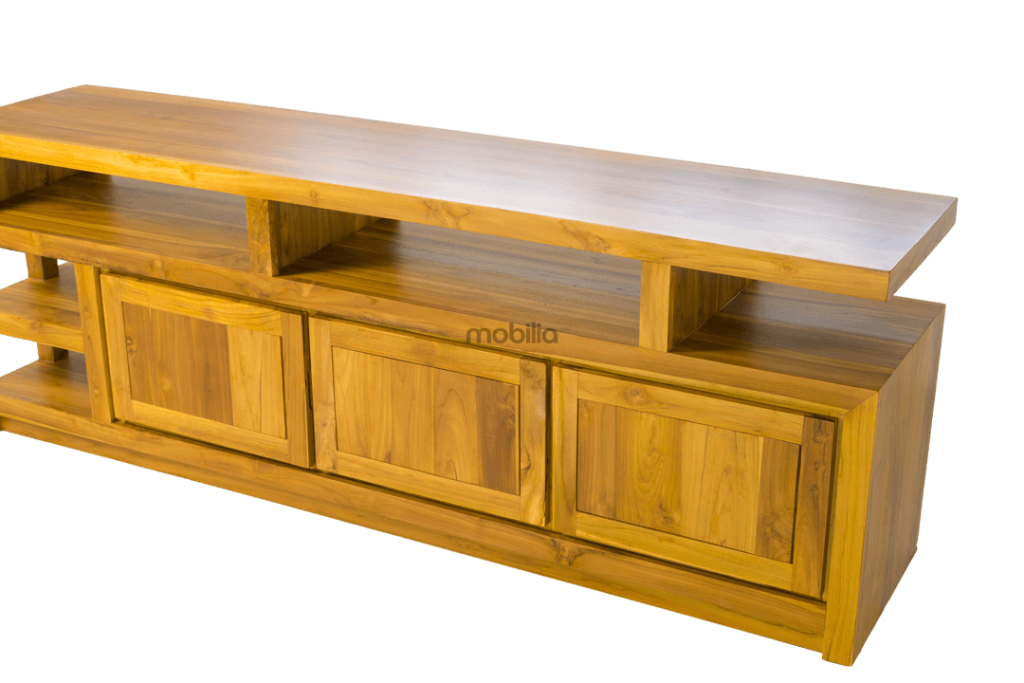 Heraklion Three Doors Rectangular TV Unit with Wings Design | Mobilia