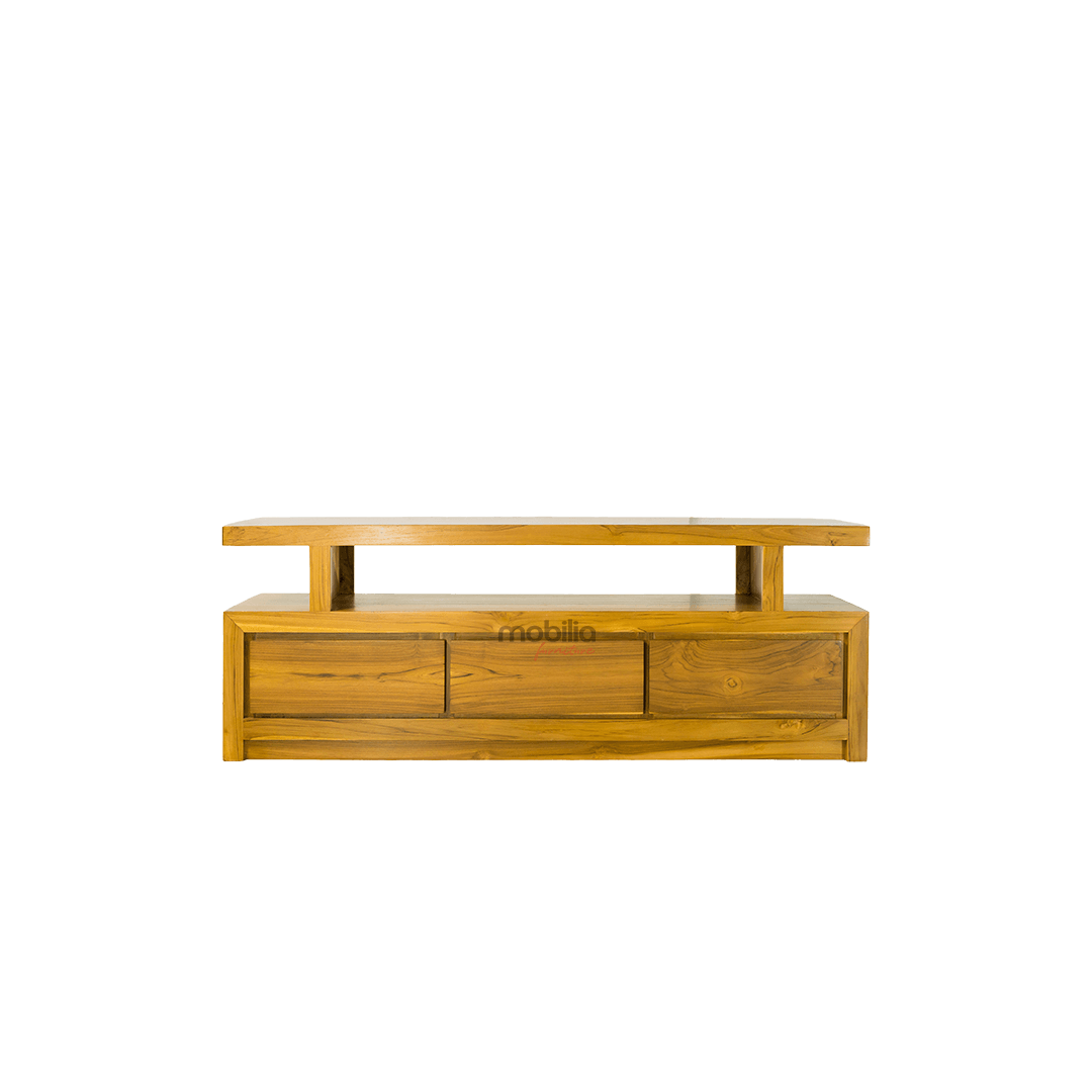 Kyoto Three Drawers Rectangular TV Unit with Modern T Design | Mobilia