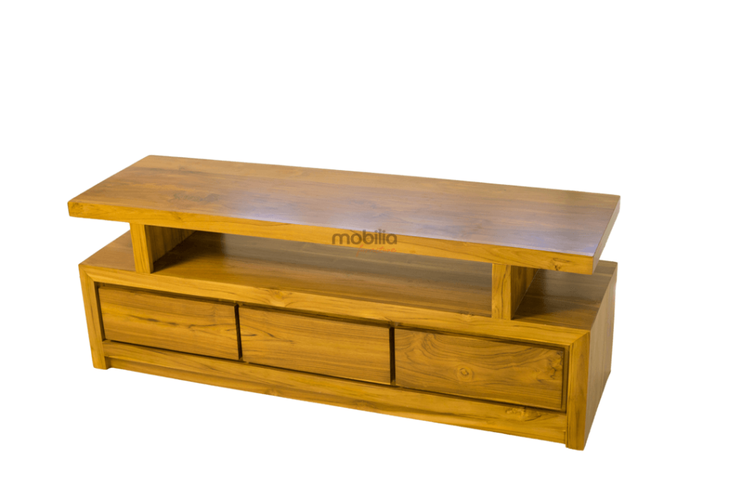 Kyoto Three Drawers Rectangular TV Unit with Modern T Design | Mobilia