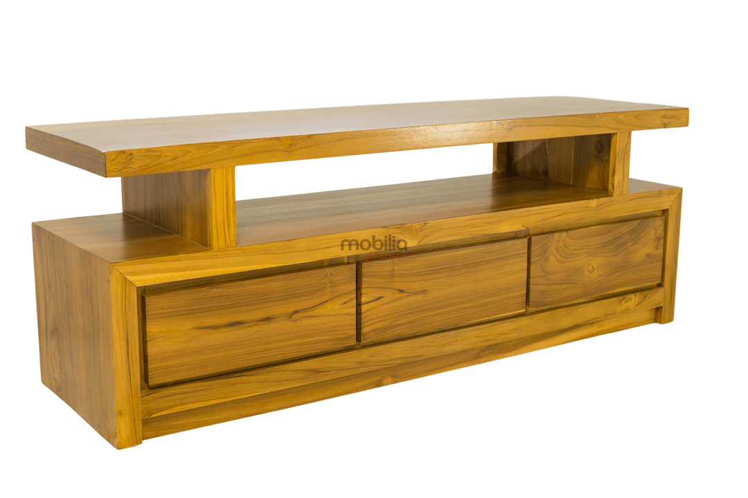 Kyoto Three Drawers Rectangular TV Unit with Modern T Design | Mobilia