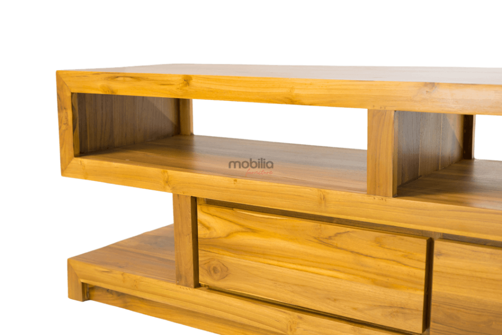 Florence Three Drawers Rectangular TV Unit with Modern S Design | Mobilia