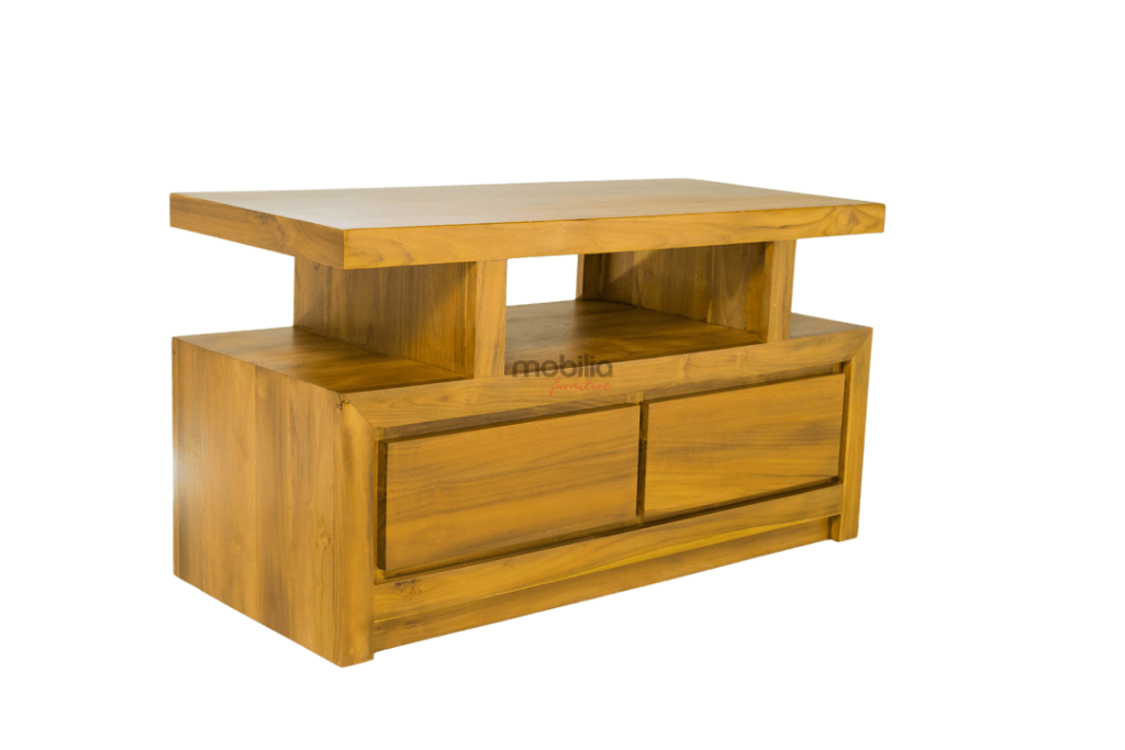 Kyoto Two Drawers Rectangular TV Unit with Modern T Design | Mobilia