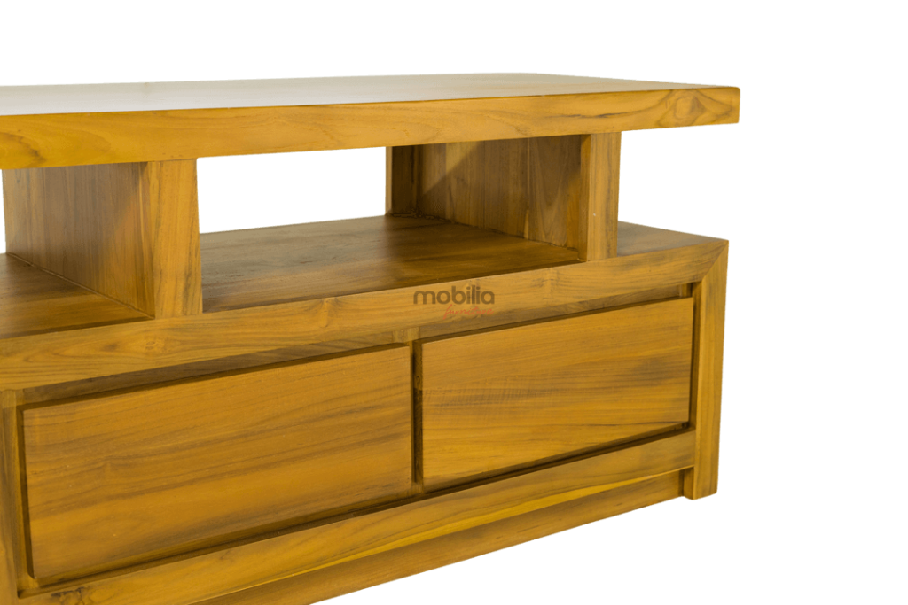 Kyoto Two Drawers Rectangular TV Unit with Modern T Design | Mobilia