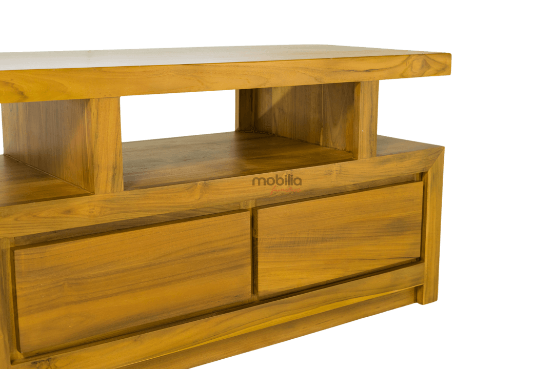 Kyoto Two Drawers Rectangular TV Unit with Modern T Design | Mobilia