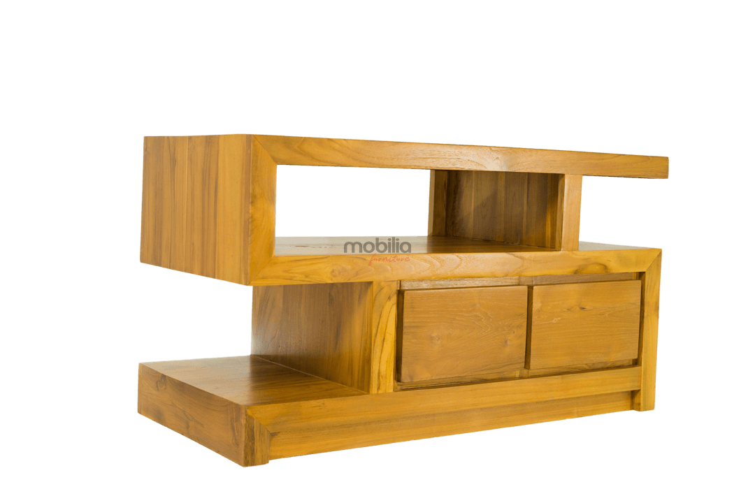 Florence Two Drawers Rectangular TV Unit with Modern S Design | Mobilia