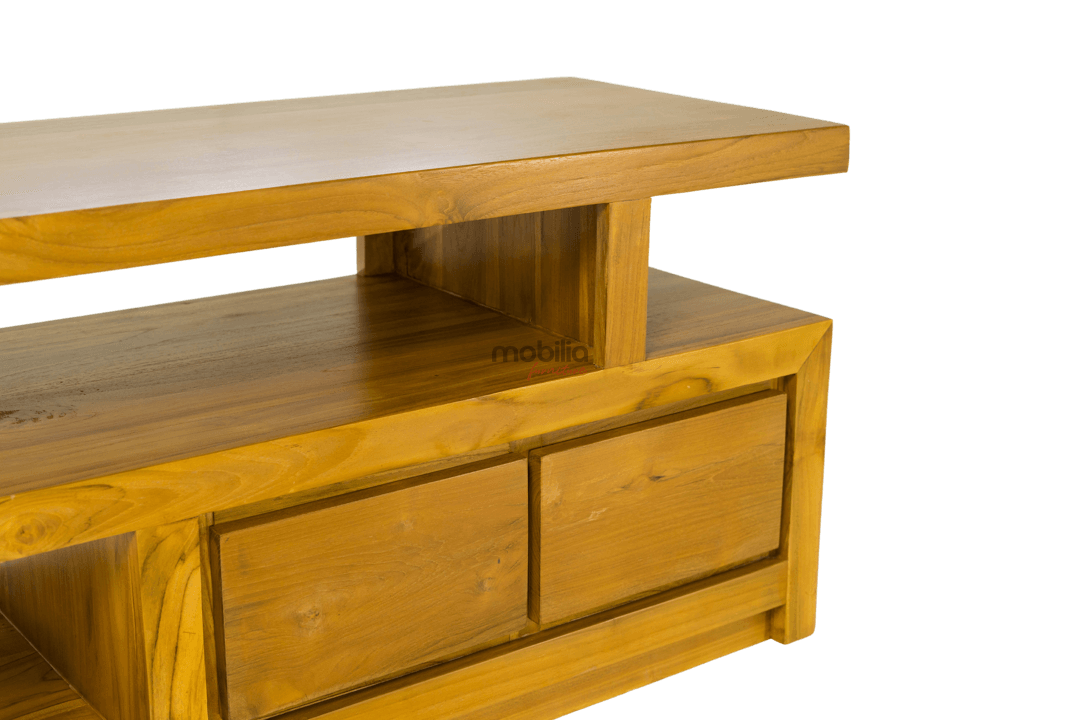 Florence Two Drawers Rectangular TV Unit with Modern S Design | Mobilia