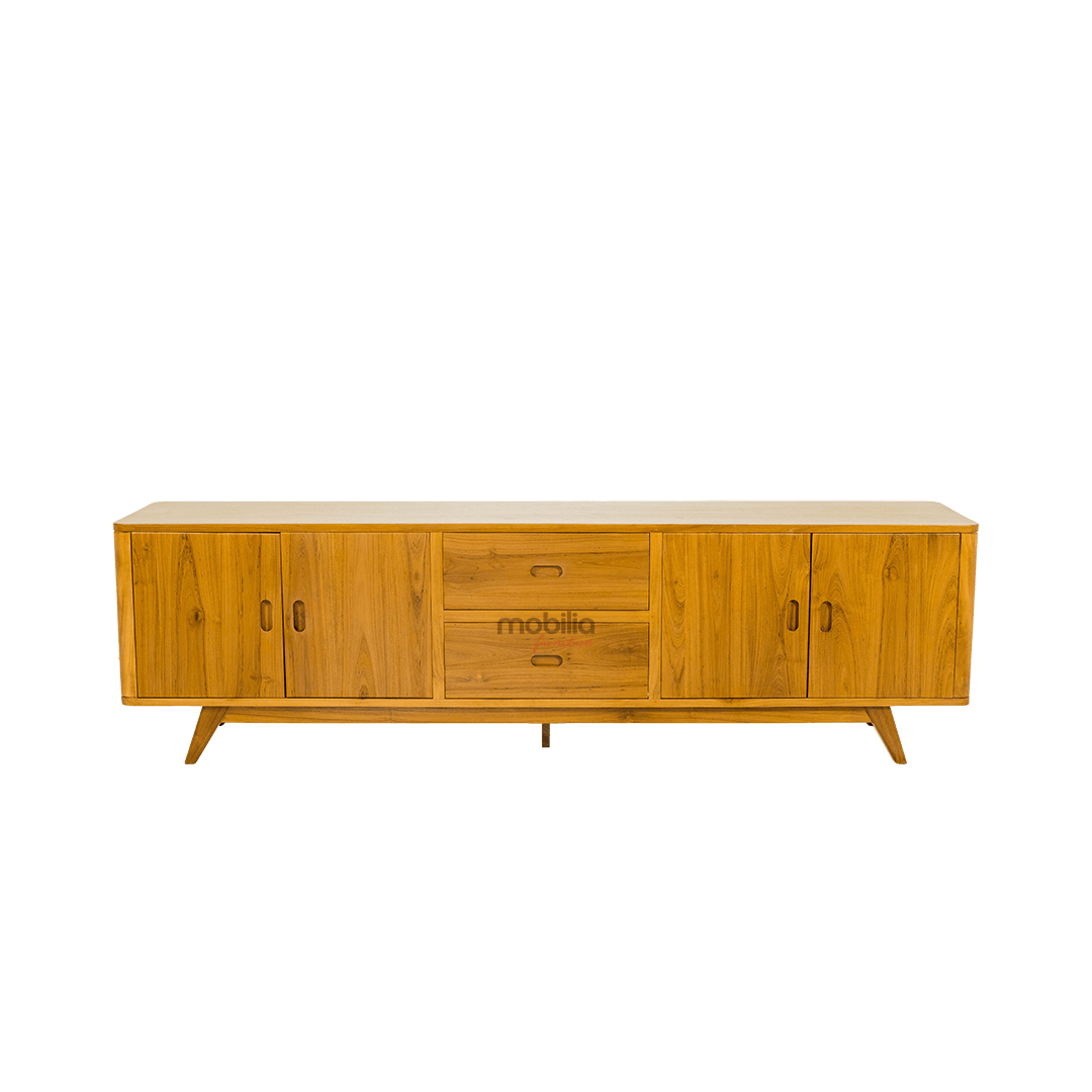 Cairo 200cm Wide Rectangular TV Unit with Curved Edge Minimalist Design ...